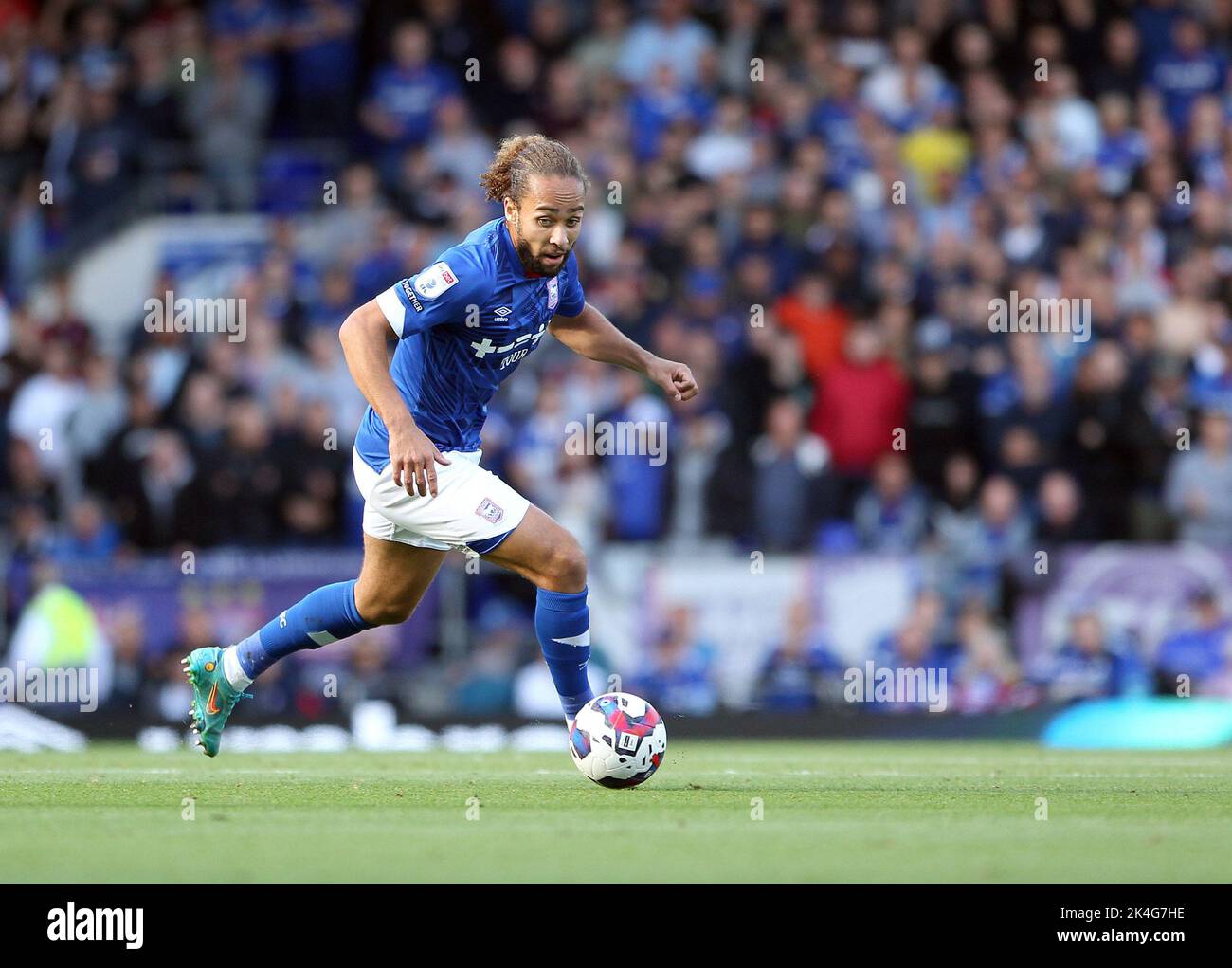 Ipswich, UK. 01st Oct, 2022. Marcus Harness of Ipswich Town runs with ...