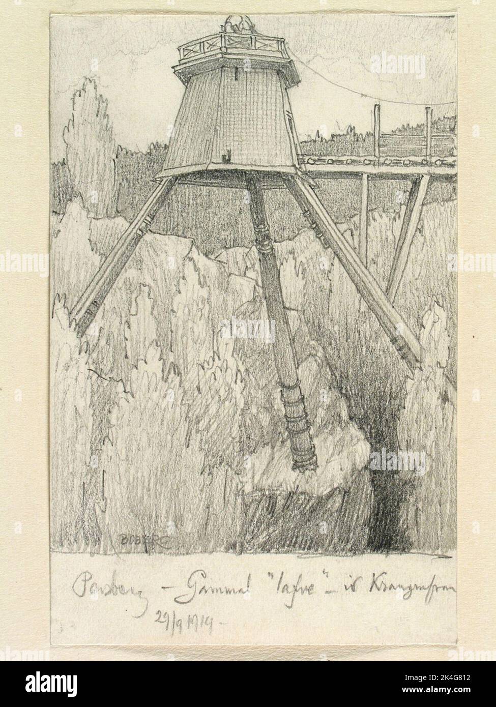 Drawing by Ferdinand Boberg. Värmland, Färnebo hd. o sn., Persberg ...