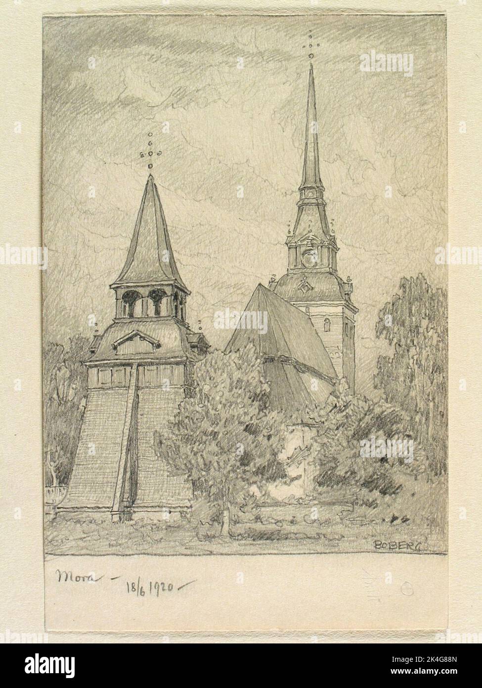 Drawing by Ferdinand Boberg. Dalarna, Mora sn., Mora K: a Nordic Stock ...