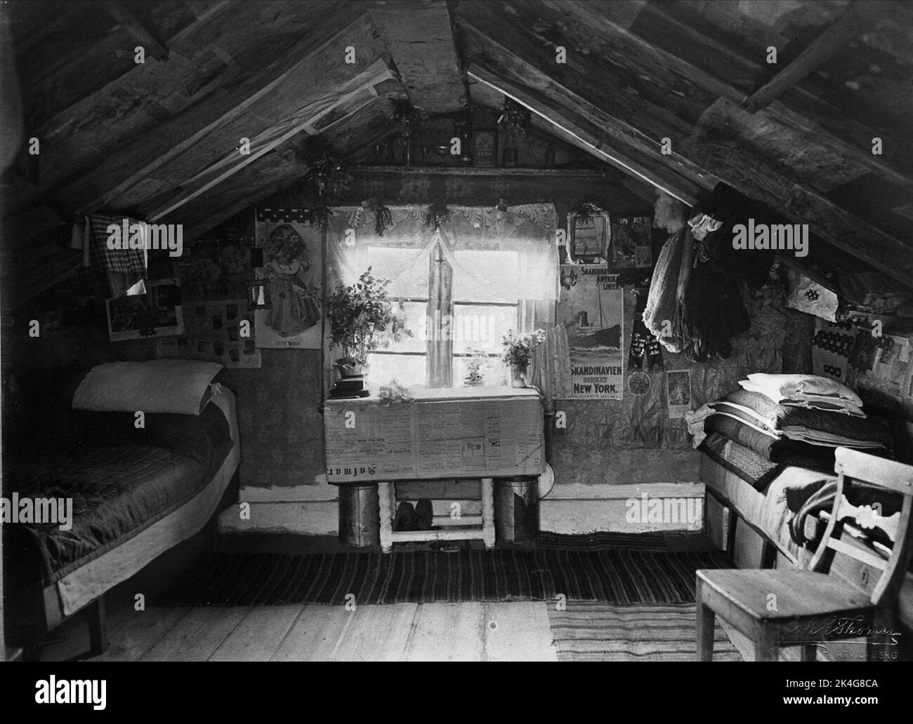Interior from Backstuga at Linnabacken, Torsås, Småland. Poster for the ...