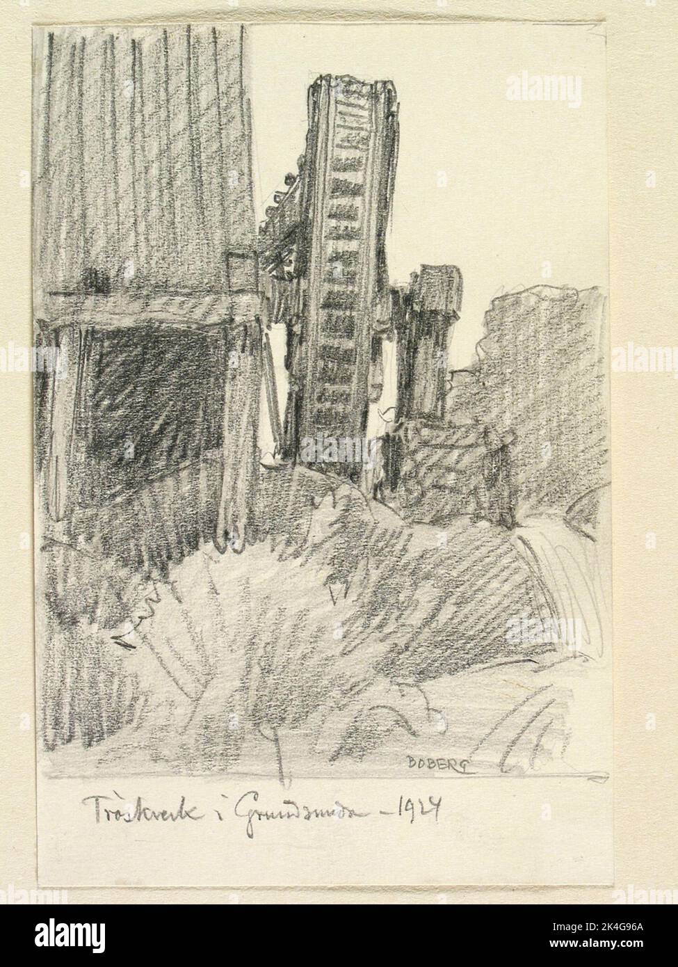 Ångermanland, Grundsunda sn. Threshold in Grundsunda. Drawing by ...