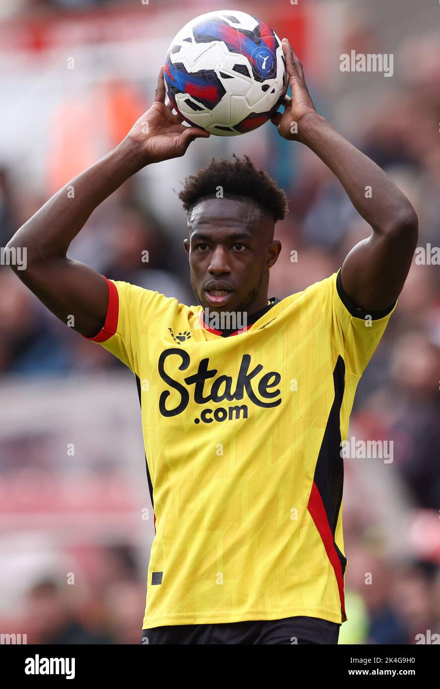 Stoke, UK. 2nd Oct, 2022. Hassane Kamara of Watford during the Sky Bet ...
