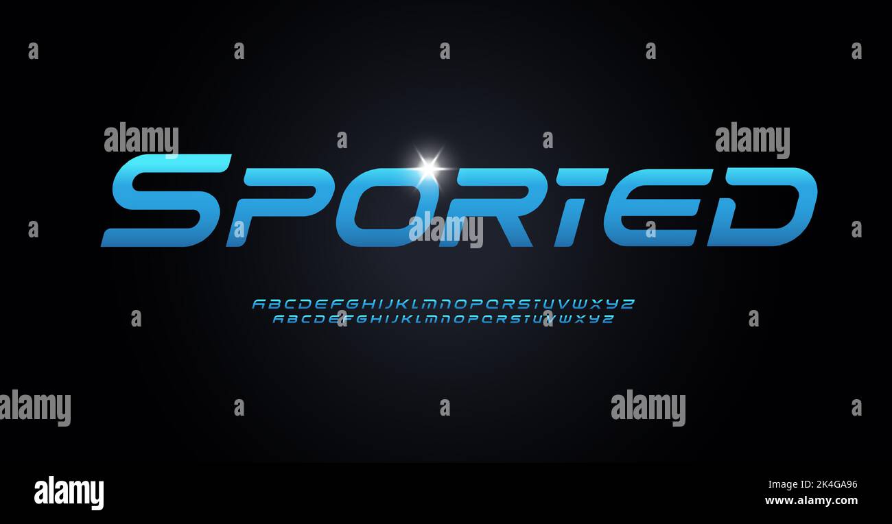 Futuristic and sported font alphabet letters. Modern logo typography ...