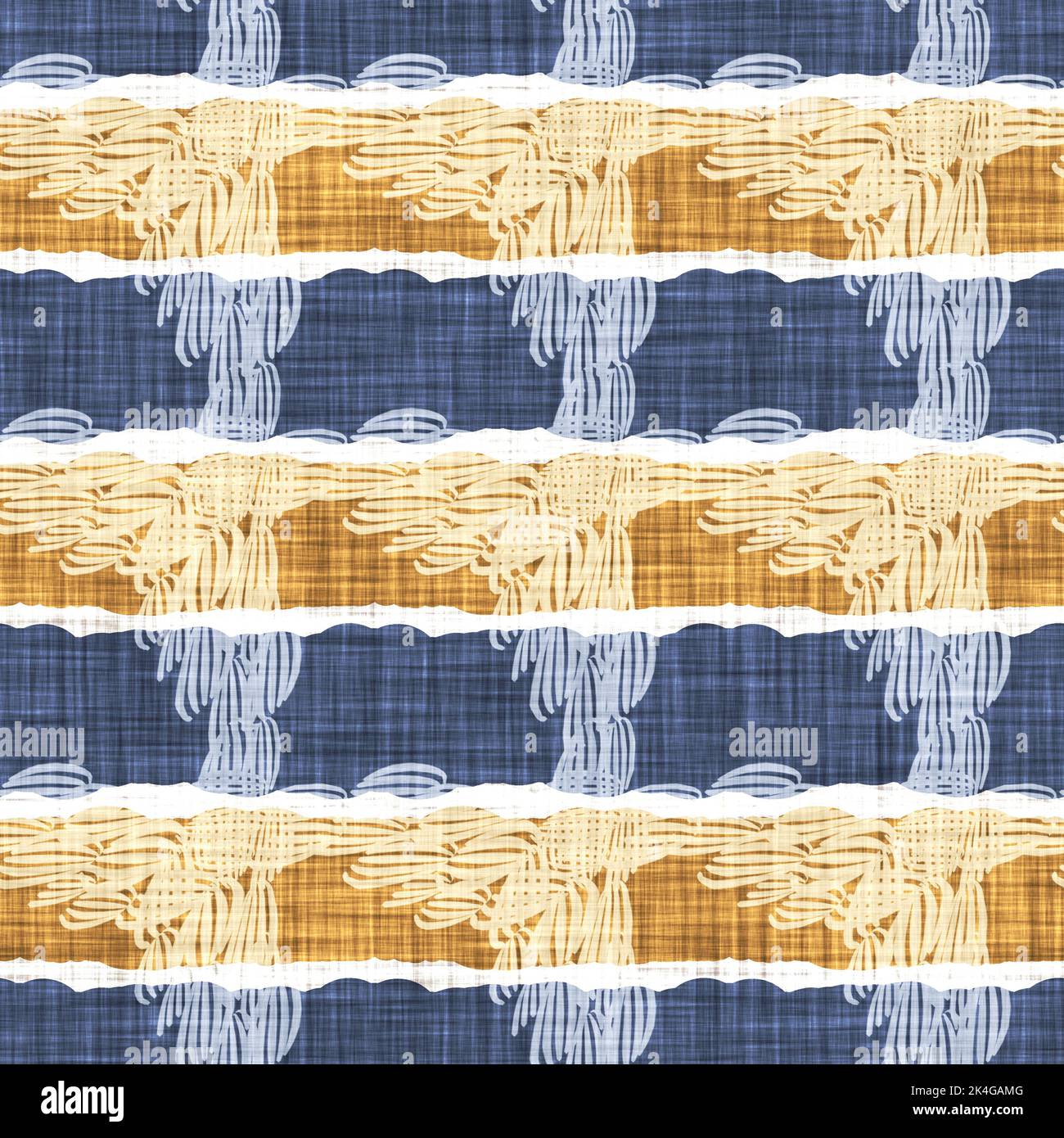 Seamless French country kitchen stripe fabric pattern print. Blue ...