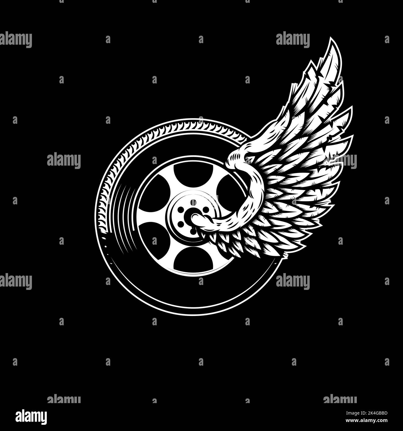 Winged wheel symbol Black and White Stock Photos & Images - Alamy