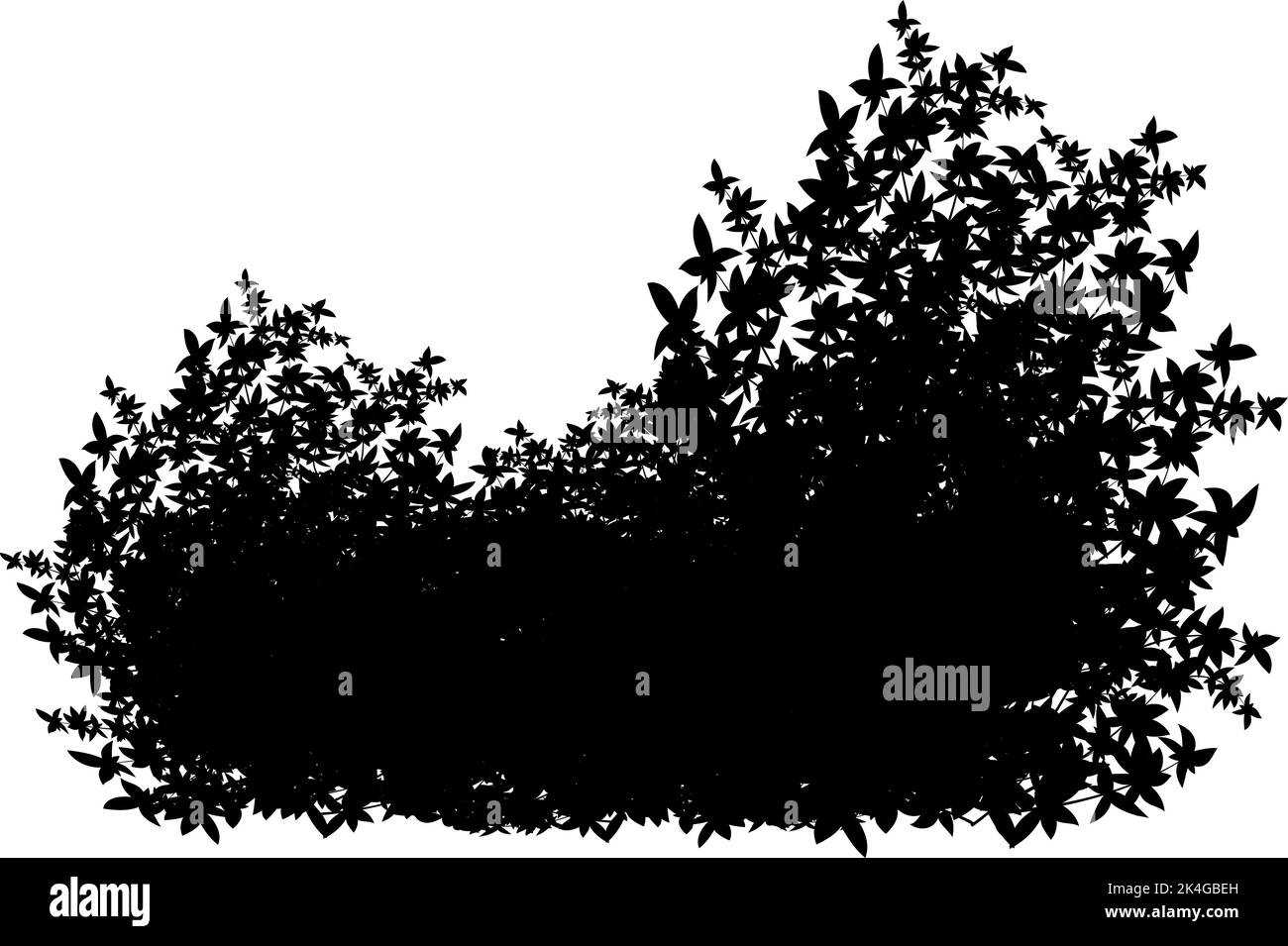 .Realistic garden shrub, seasonal bush, boxwood, tree crown bush ...