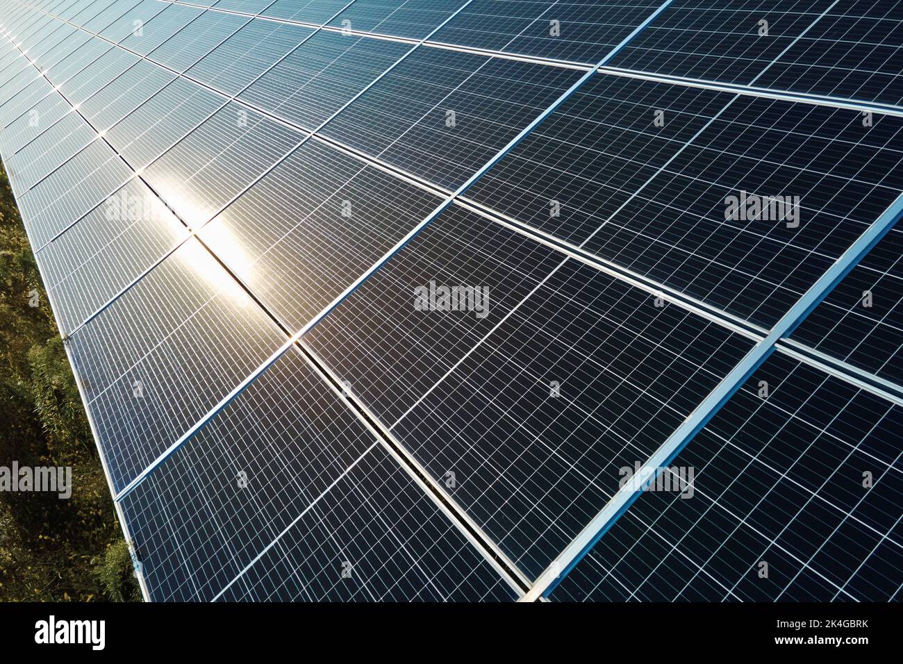 Solar batery in field. Photovoltaic panels for solar energy production ...