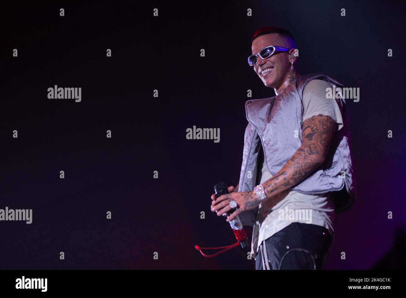 Palasele (SA), Eboli, Italy, October 01, 2022, Sfera Ebbasta during SFERA EBBASTA - FAMOSO TOUR ...