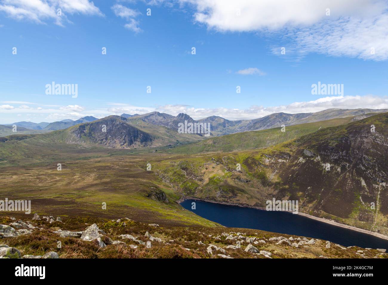 Tryfan and the Glyderau viewed from Craig Wen with, part of the ...