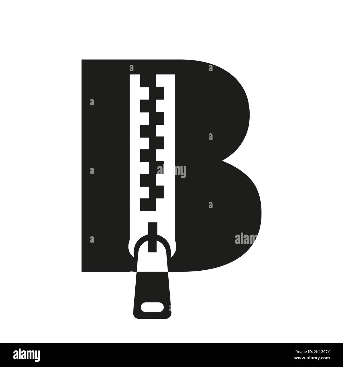 Initial Letter B Zipper Logo For Fashion Cloth, Embroidery and Textile ...