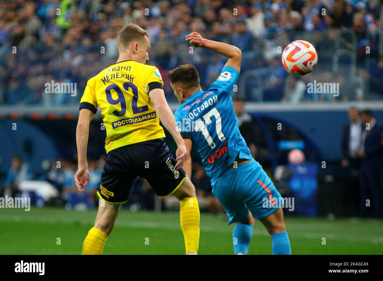 Saint Petersburg, Russia, 02 October 2022: Football. Russian Premier ...