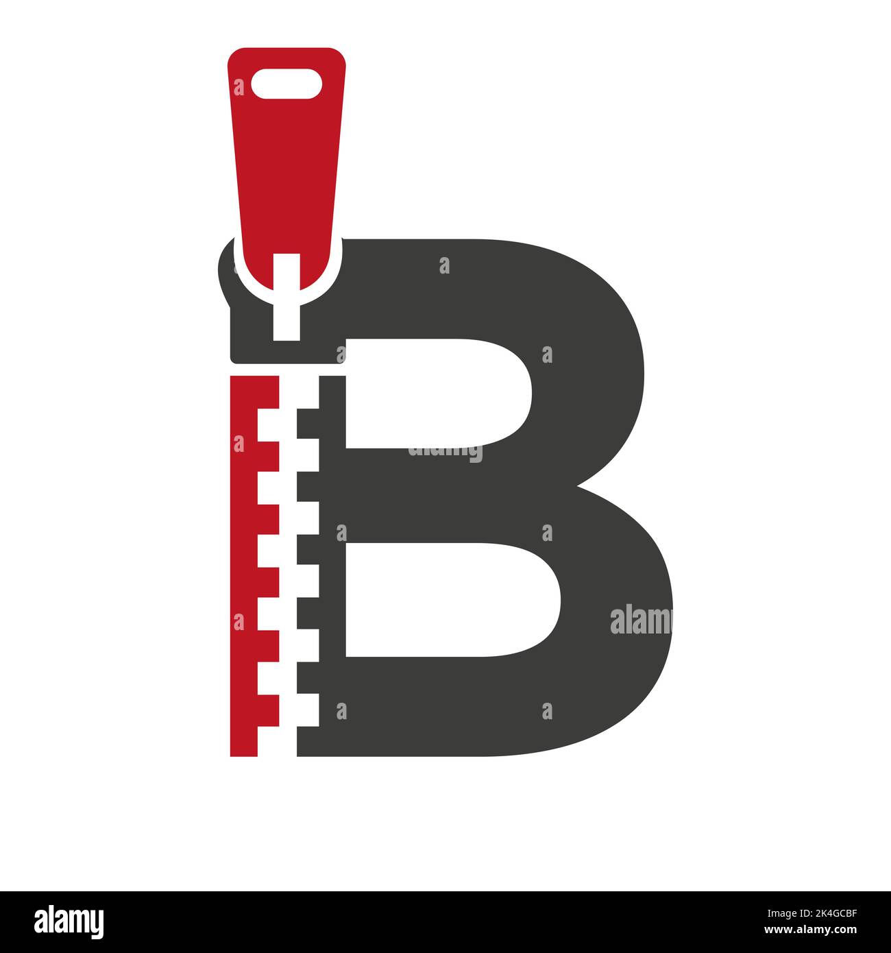 Initial Letter B Zipper Logo For Fashion Cloth, Embroidery and Textile ...