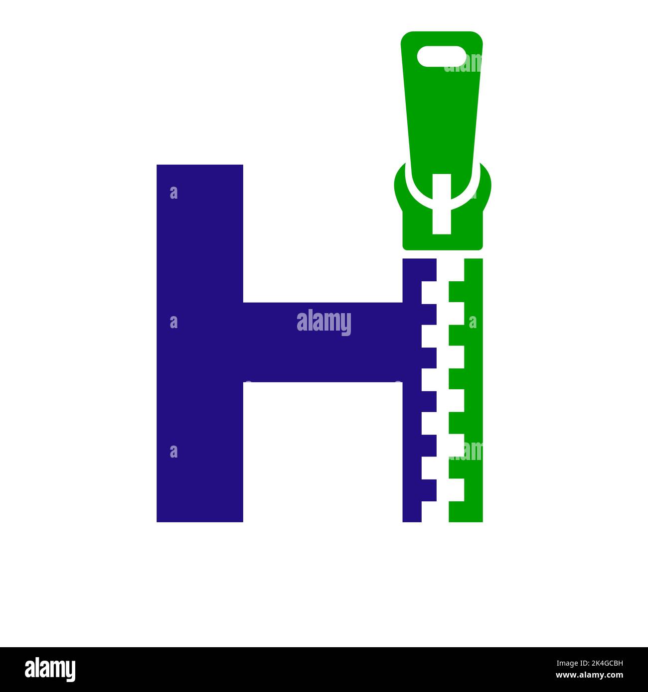 Initial Letter H Zipper Logo For Fashion Cloth, Embroidery and Textile ...