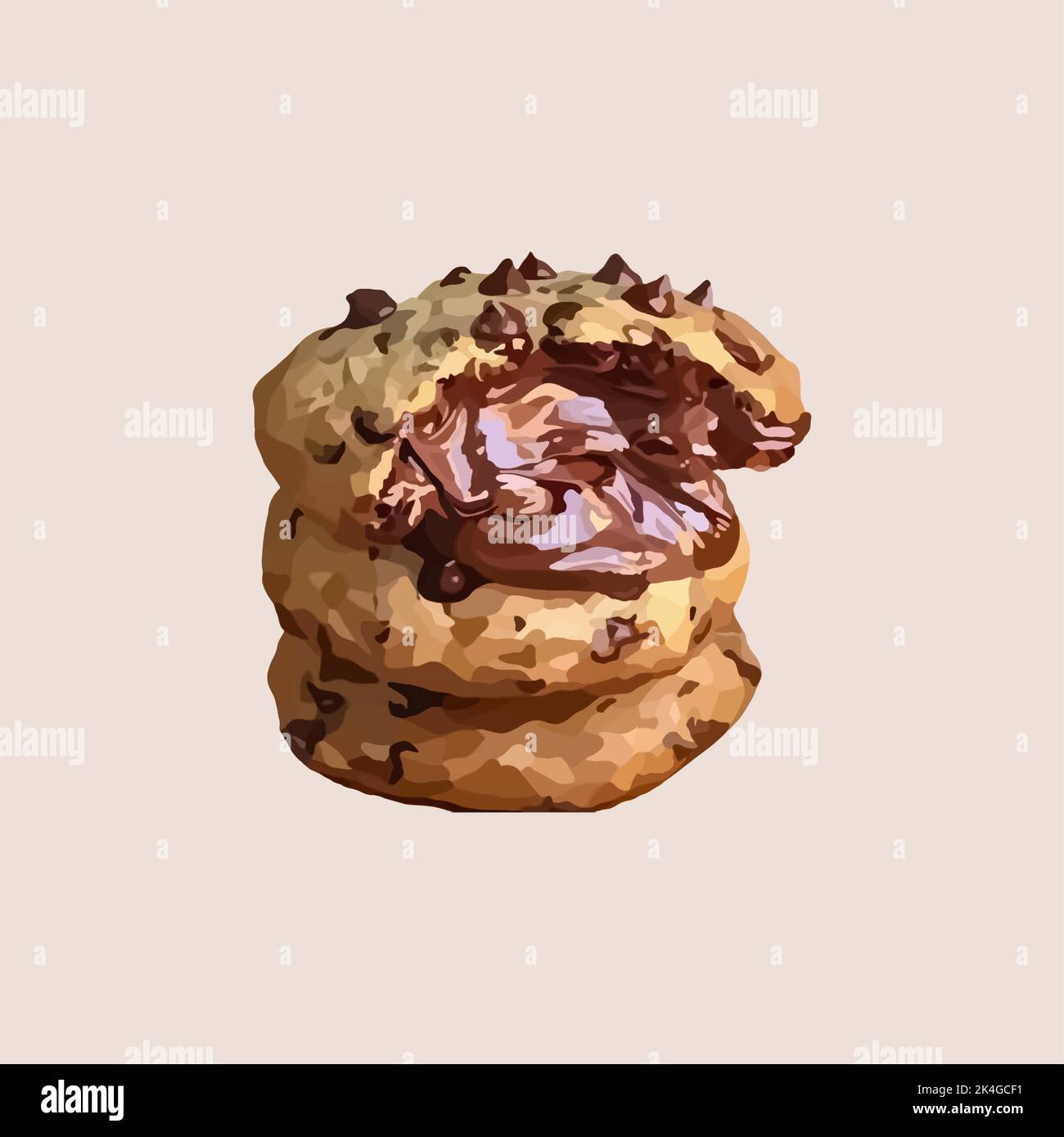 Cookies with chocolate filling. Vector illustration Stock Vector Image ...