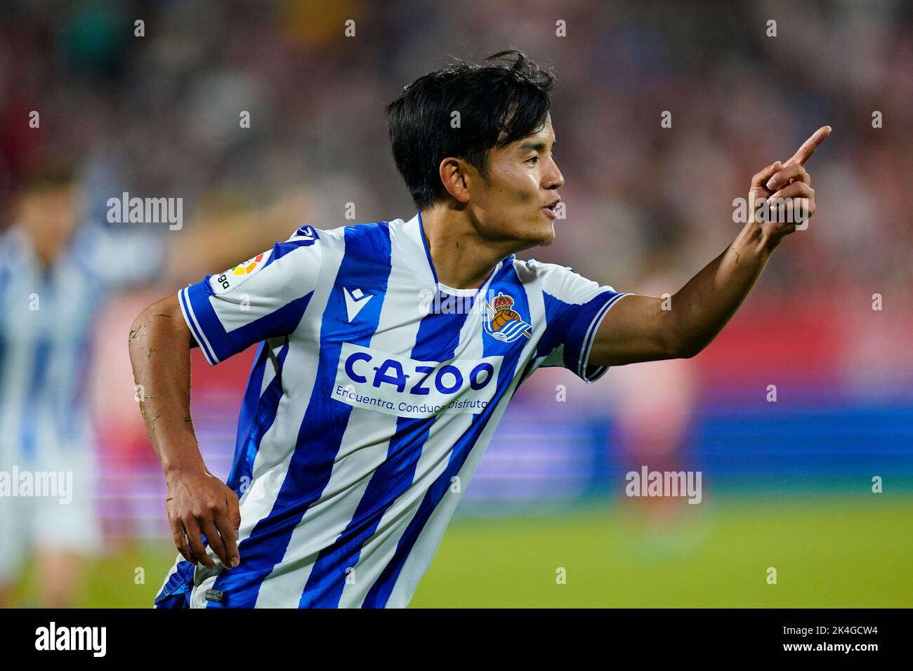 Takefusa Kubo of Real Sociedad celebrates after scoring the 3-5 during ...