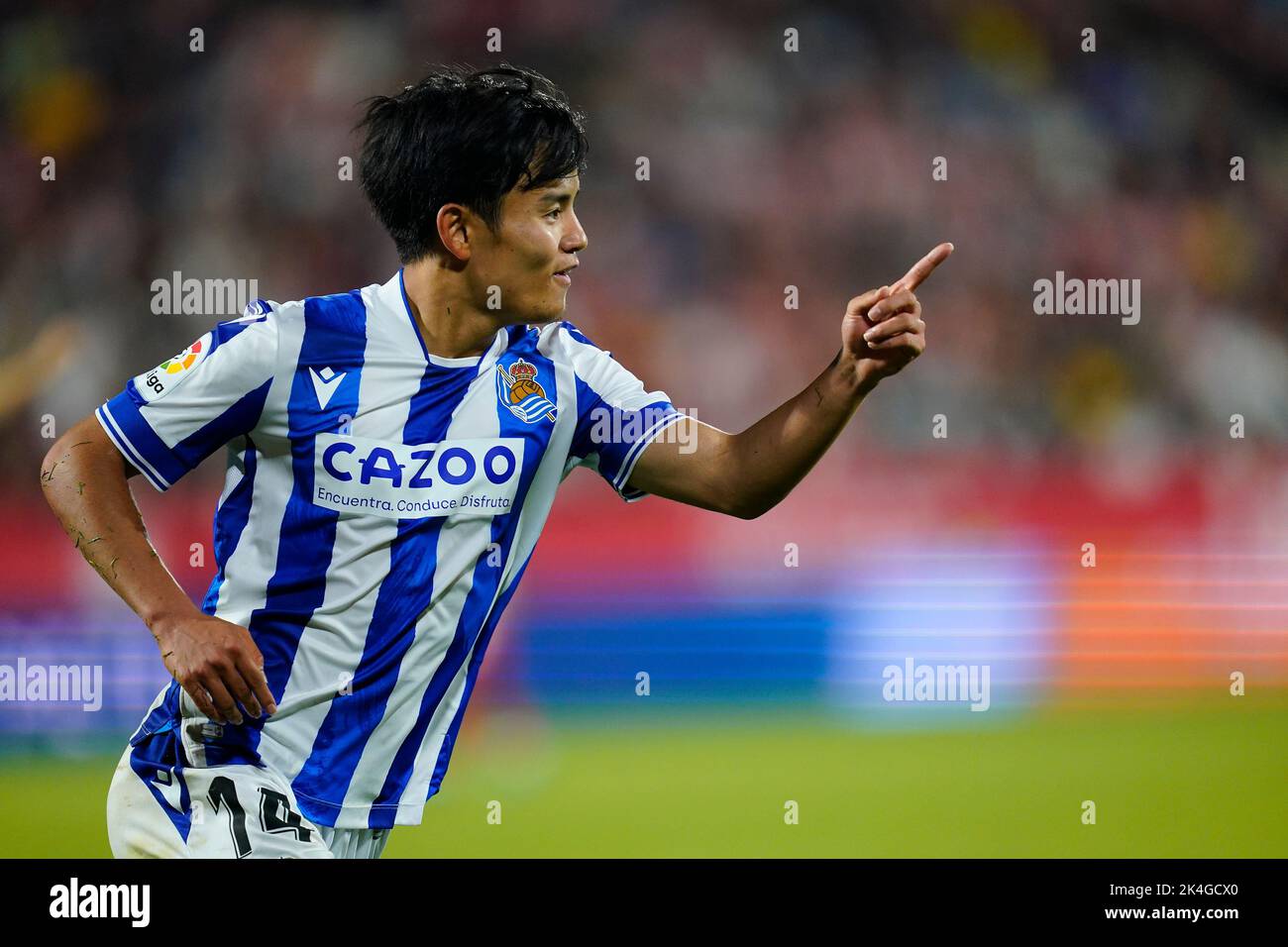 Takefusa Kubo of Real Sociedad celebrates after scoring the 3-5 during ...