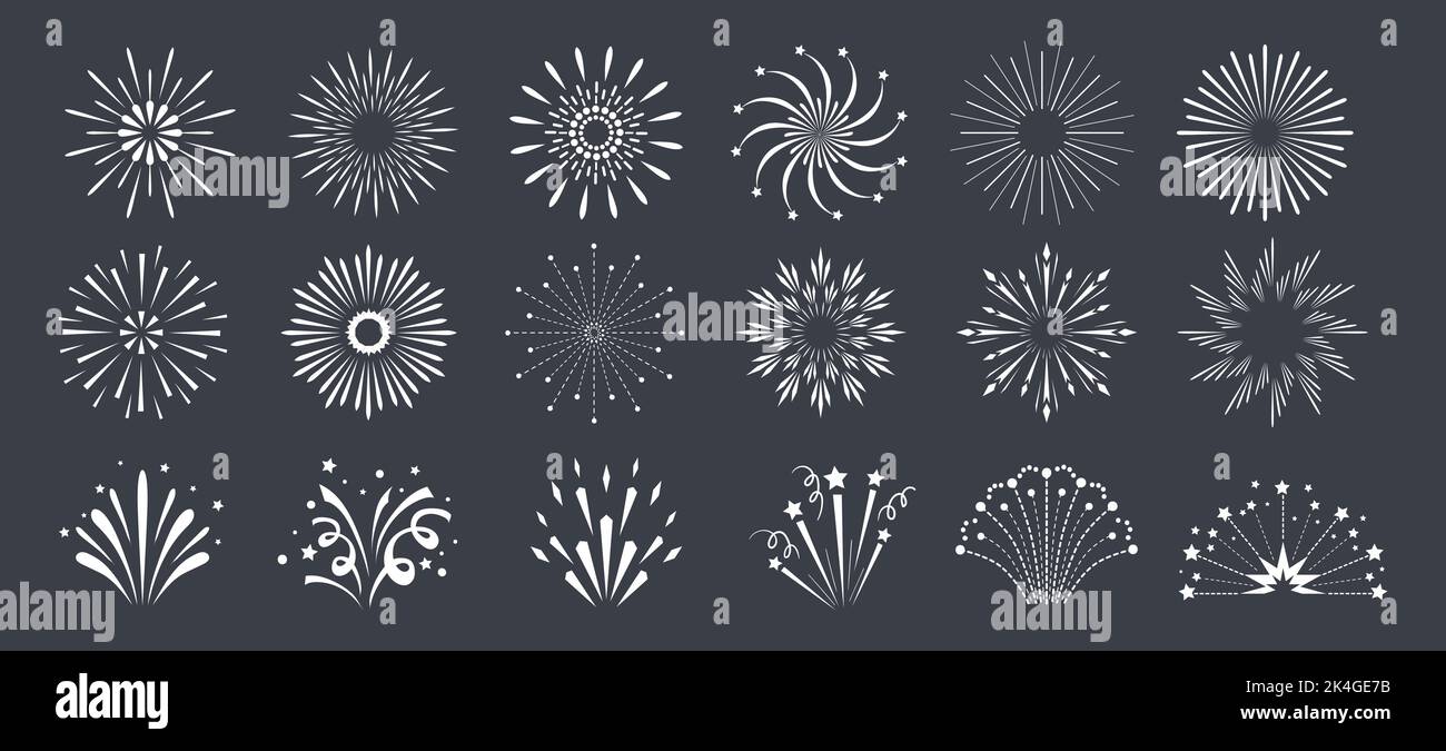 Exploding firework shine. Celebratory anniversary fireworks circle ...