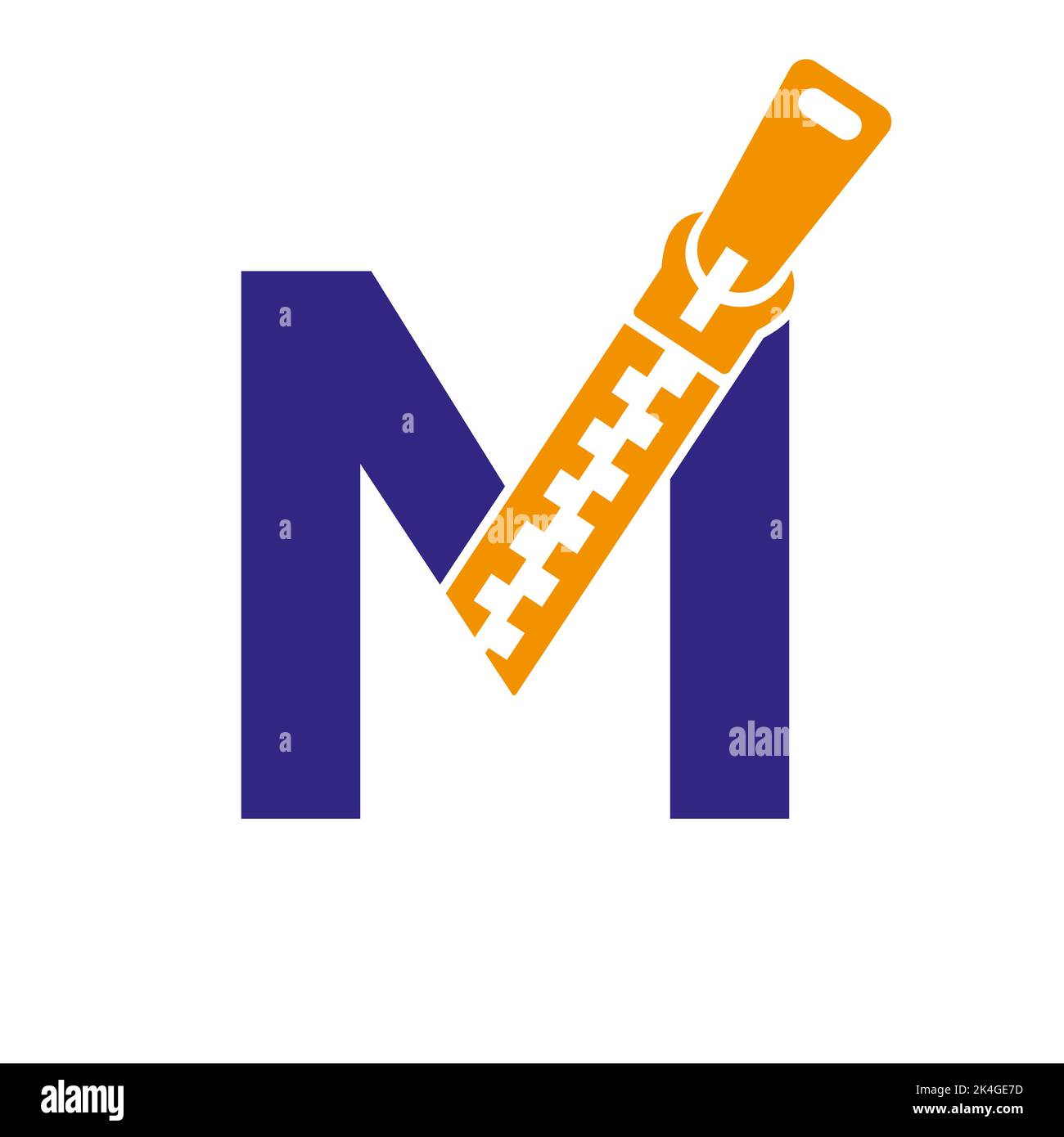 Initial Letter M Zipper Logo For Fashion Cloth, Embroidery and Textile ...