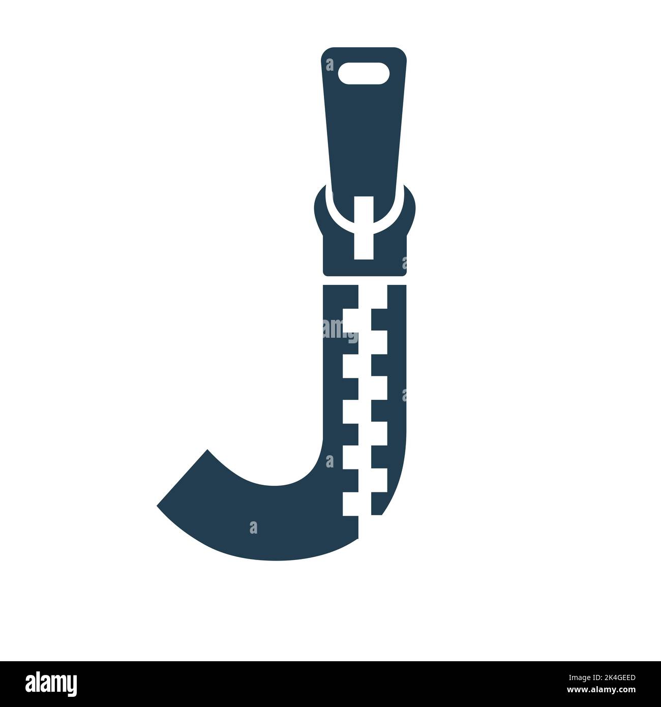 Initial Letter J Zipper Logo For Fashion Cloth, Embroidery and Textile ...