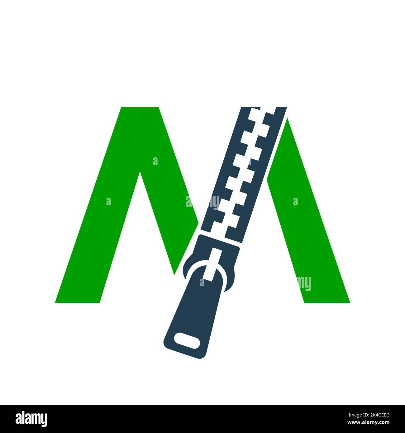 Initial Letter M Zipper Logo For Fashion Cloth, Embroidery and Textile ...