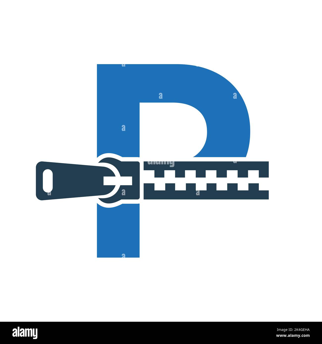 Initial Letter P Zipper Logo For Fashion Cloth, Embroidery and Textile ...