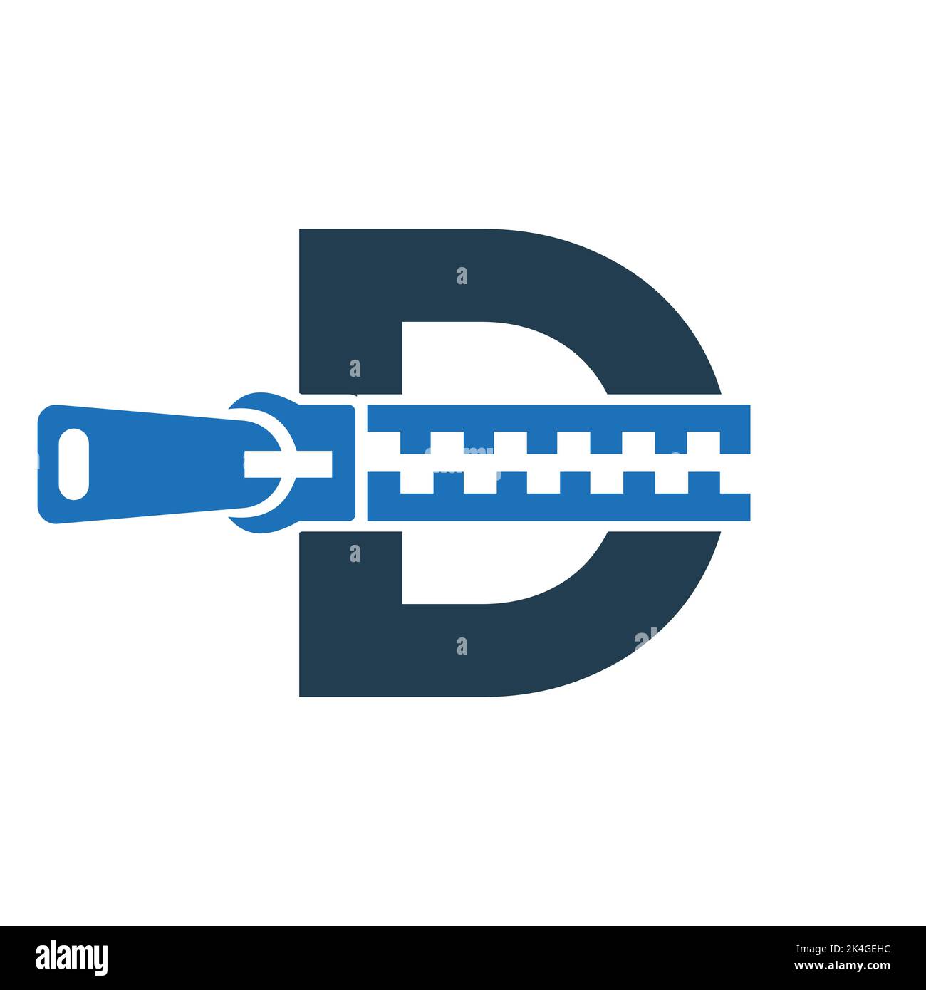 Initial Letter D Zipper Logo For Fashion Cloth, Embroidery and Textile ...