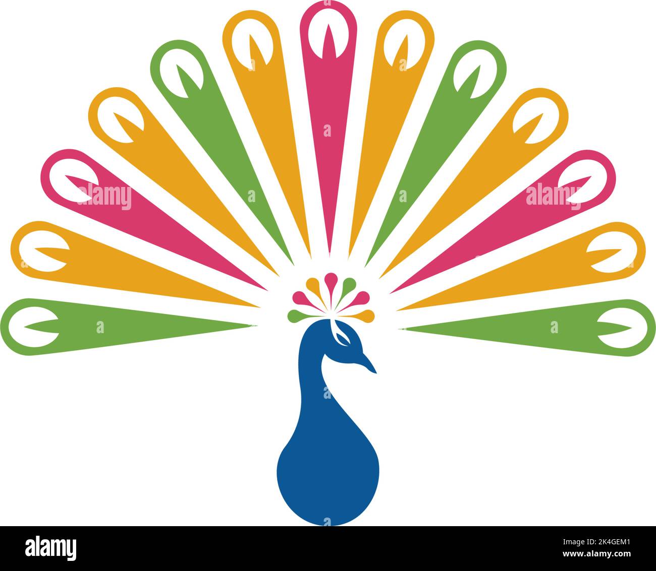 Peacock icon logo illustration design template Stock Vector Image & Art ...