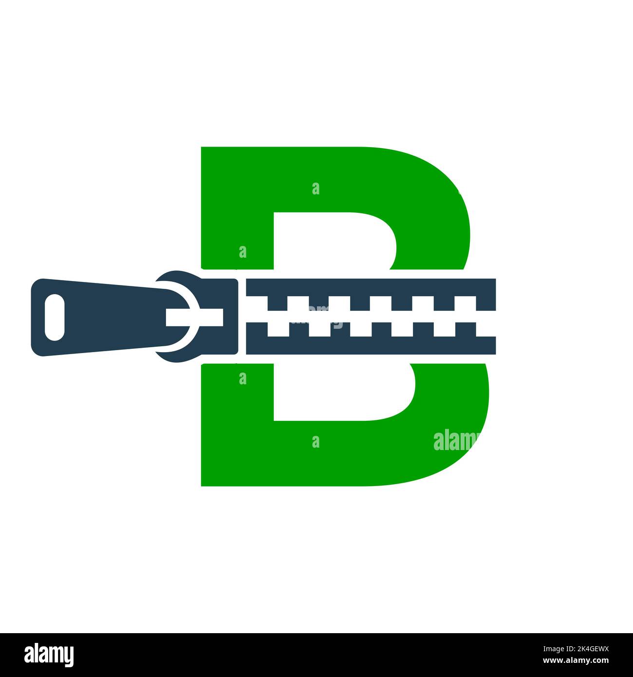Initial Letter B Zipper Logo For Fashion Cloth, Embroidery and Textile ...