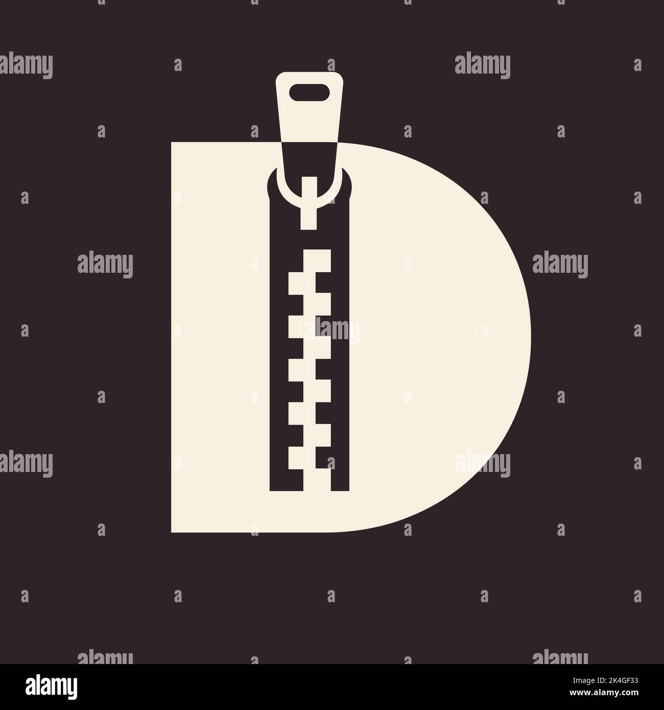 Initial Letter D Zipper Logo For Fashion Cloth, Embroidery and Textile ...