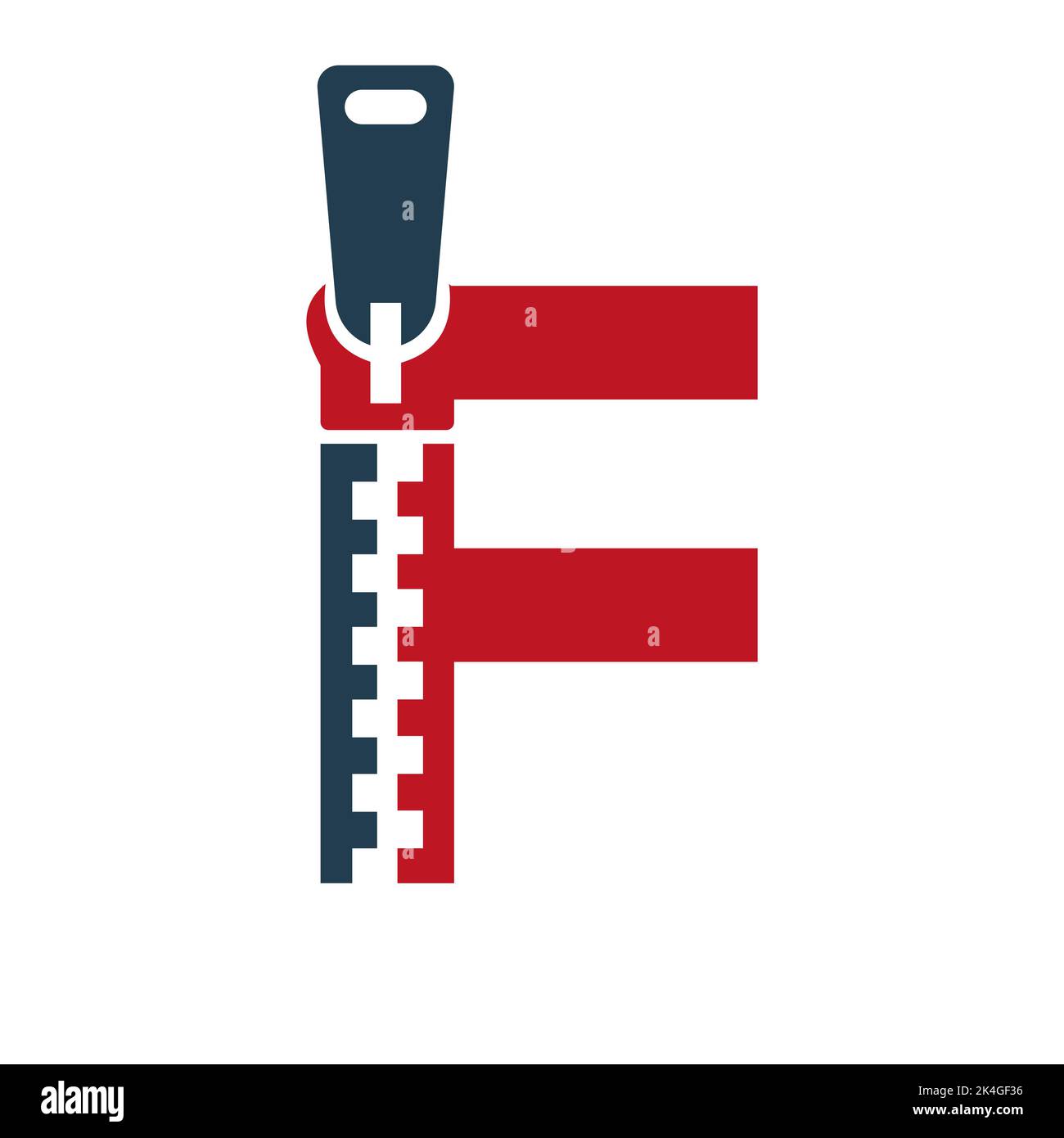 Initial Letter F Zipper Logo For Fashion Cloth, Embroidery and Textile ...