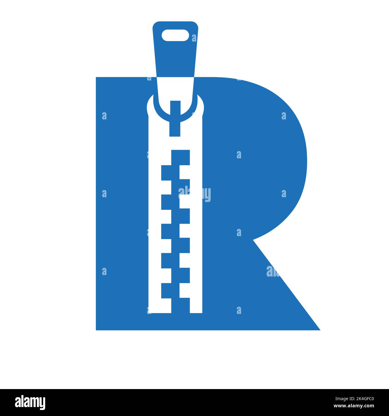 Initial Letter R Zipper Logo For Fashion Cloth, Embroidery and Textile ...