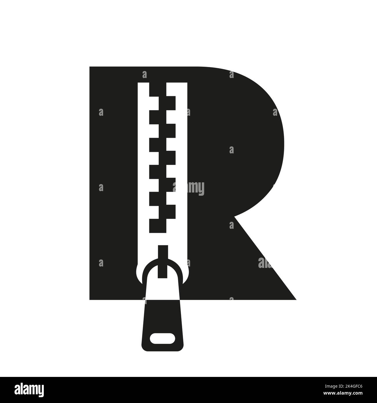 Initial Letter R Zipper Logo For Fashion Cloth, Embroidery and Textile ...