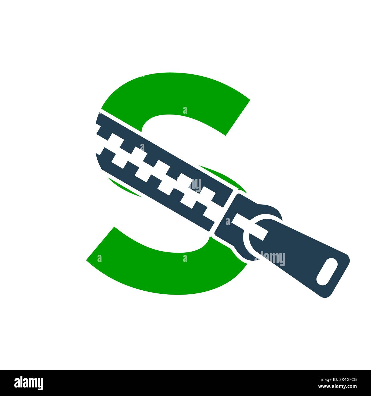 Initial Letter S Zipper Logo For Fashion Cloth, Embroidery and Textile ...