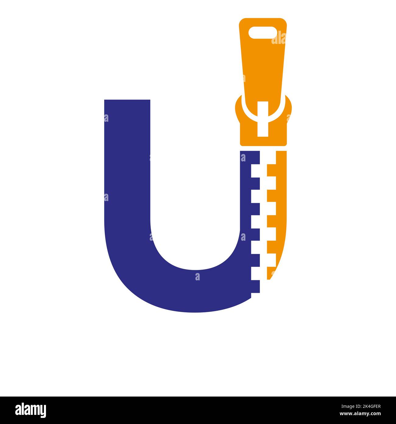 Initial Letter U Zipper Logo For Fashion Cloth, Embroidery and Textile ...