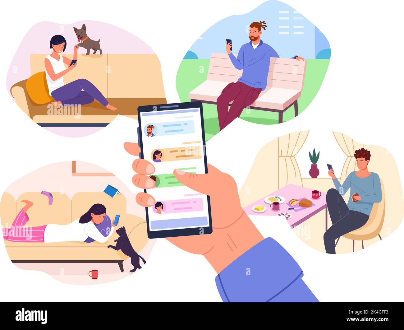Friend list Stock Vector Images - Alamy