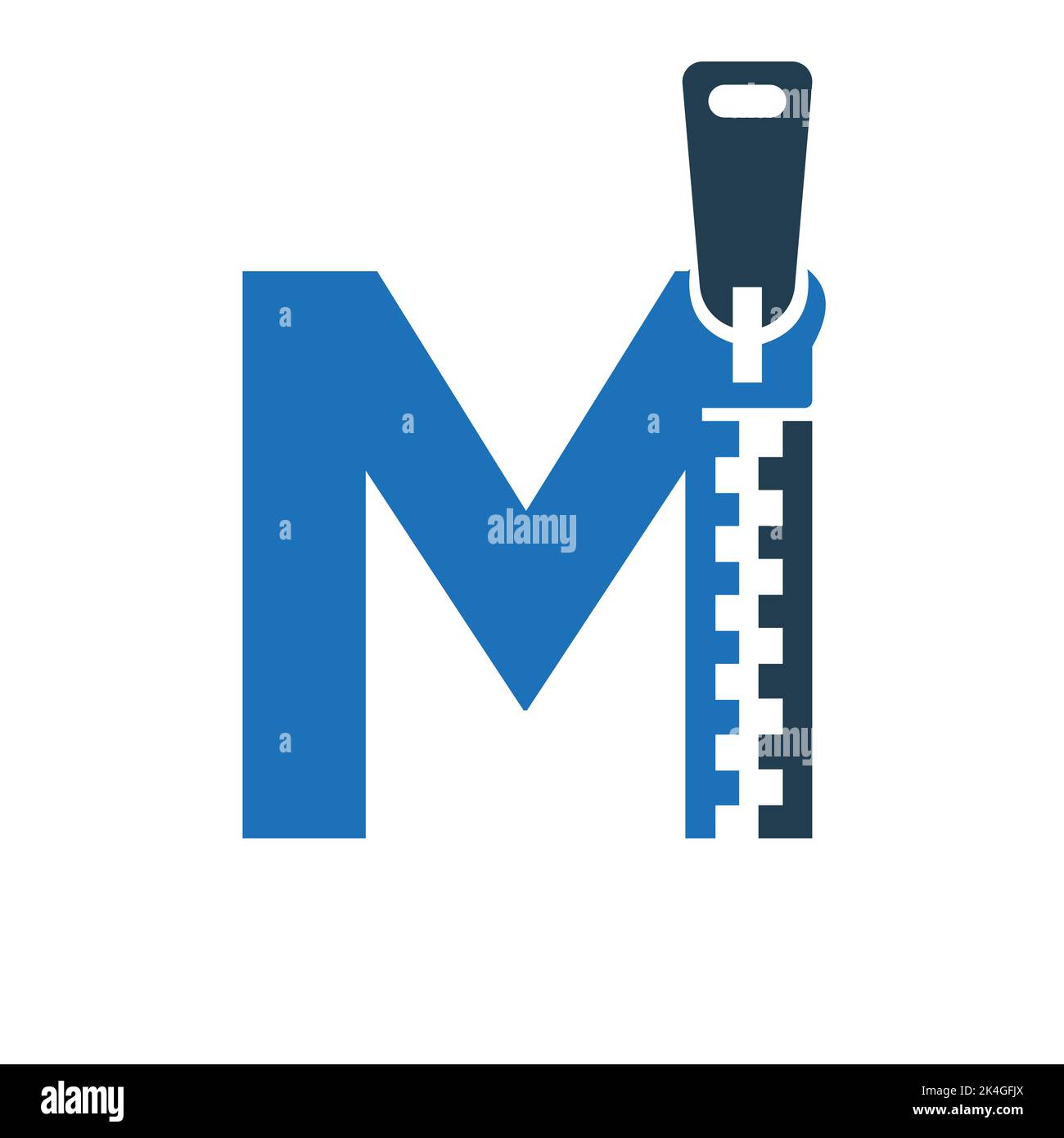 Initial Letter M Zipper Logo For Fashion Cloth, Embroidery and Textile ...