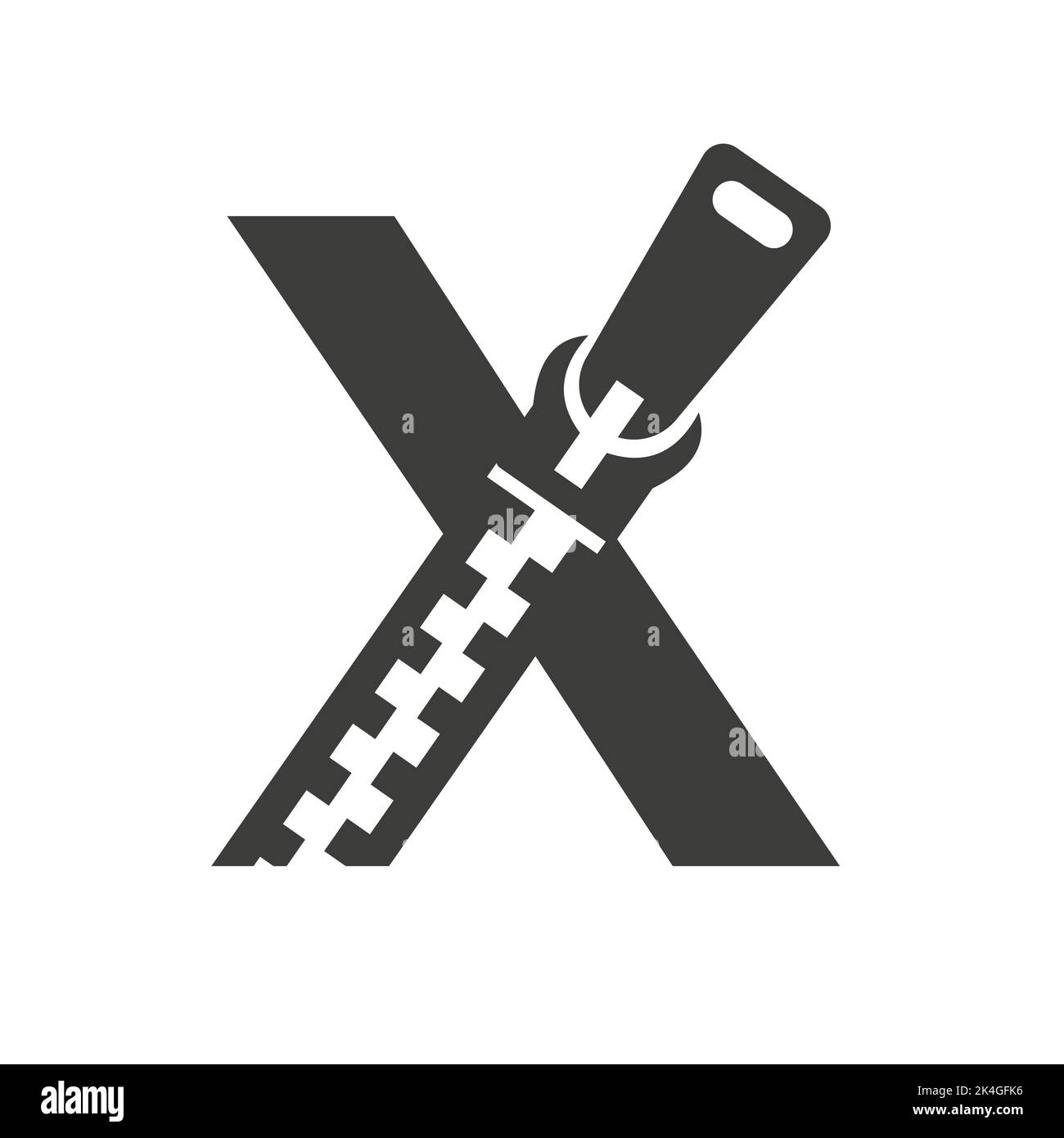 Initial Letter X Zipper Logo For Fashion Cloth, Embroidery and Textile ...