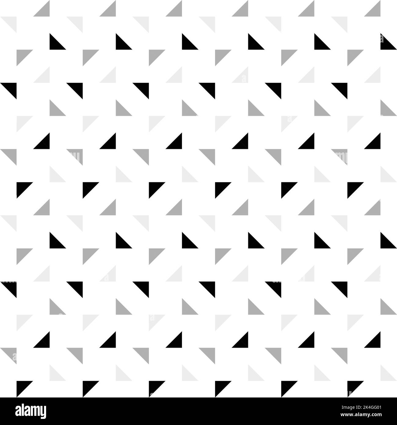 Vector geometric seamless pattern with triangles. Abstract black and white graphic ornament ...