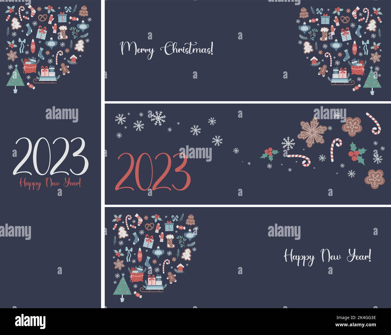 Collection banner 2023 Happy New Year and Merry Christmas with ...