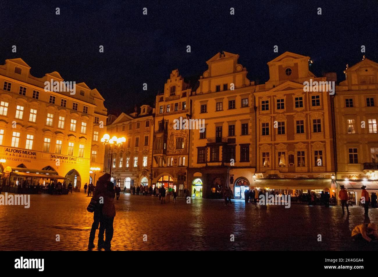 Painted neo-Gothic facade of Storch's House and Baroque gables in ...