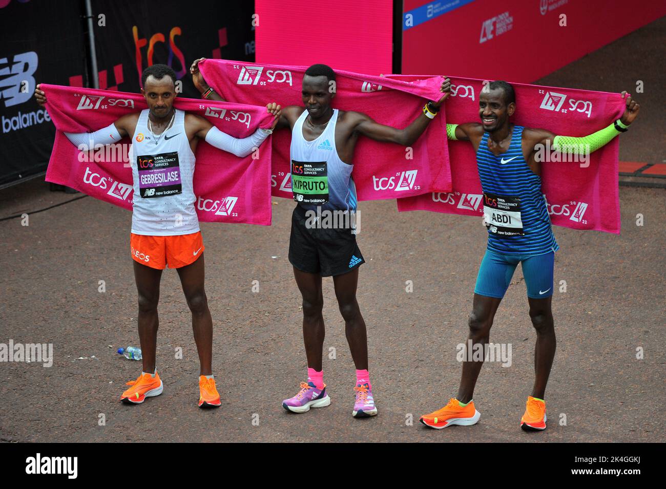 London, UK. 2nd Oct, 2022. LTR Amos Kipruto winner of the 2022 London ...