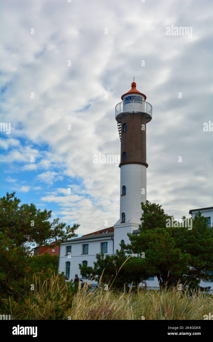 Lighthouse from 1872, on Poel Island, on the Baltic Sea at Timmendorf ...