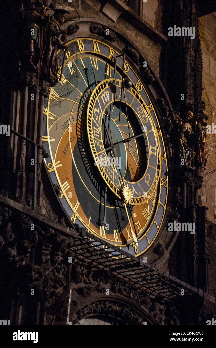 Medieval Prague Astronomical Clock in Old Town Square in the Czech ...