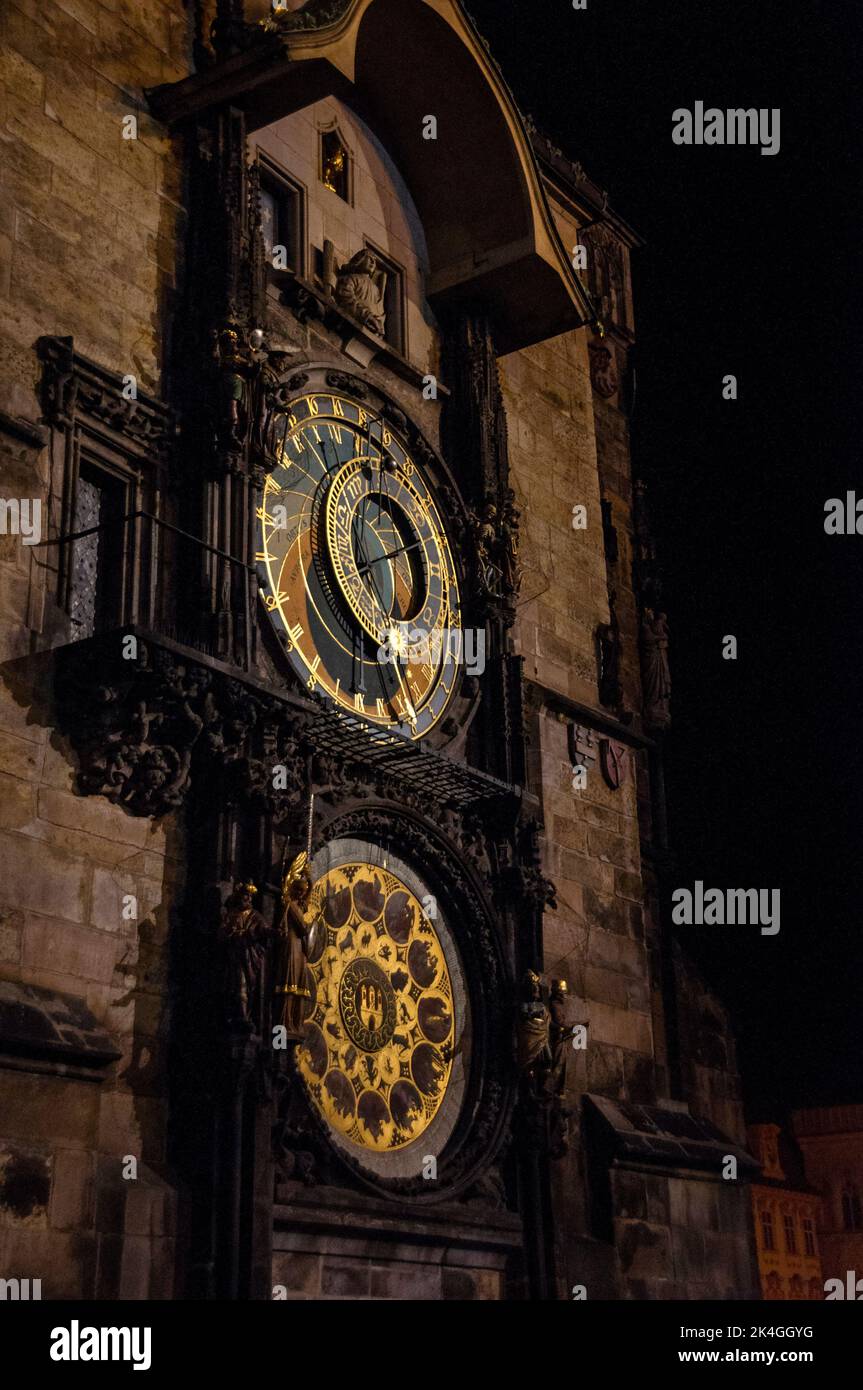 Medieval Prague Astronomical Clock in Old Town Square in the Czech ...