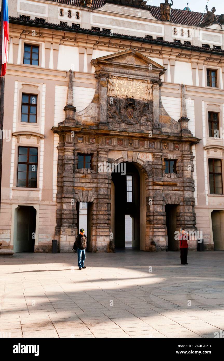 Baroque Matthias Gate between the first and second courtyards, Prague ...