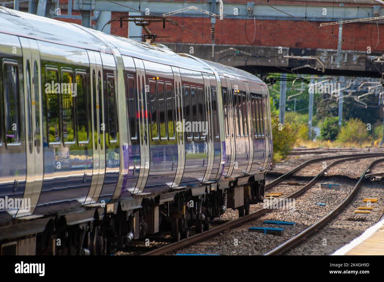 SLOUGH, ENGLAND- 11 September 2022: Elizabeth Line train on a platform ...