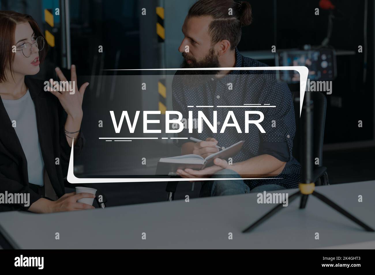 Business webinar. Online interview. Successful career coaching ...