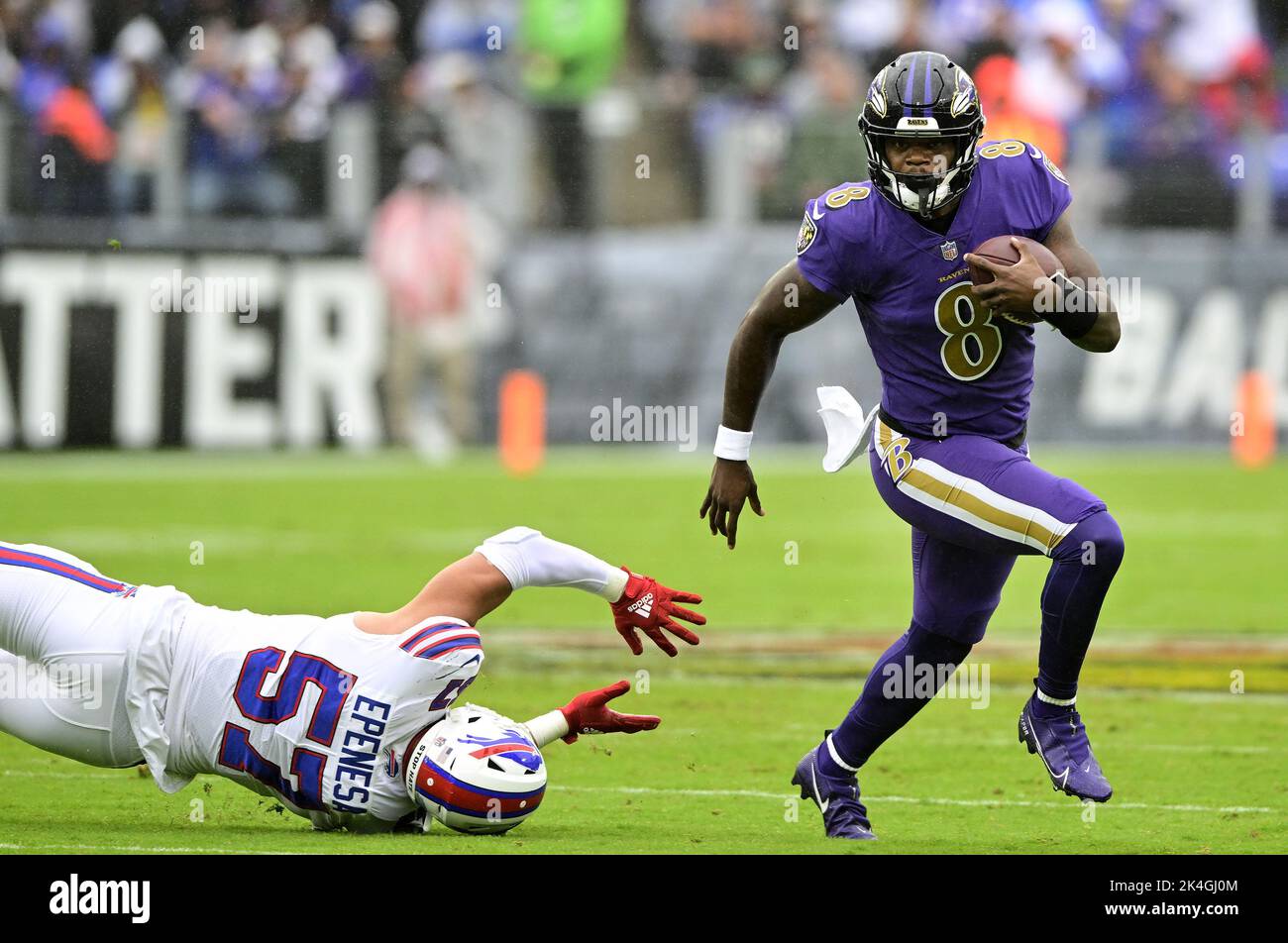 Baltimore, United States. 02nd Oct, 2022. Baltimore Ravens quarterback ...