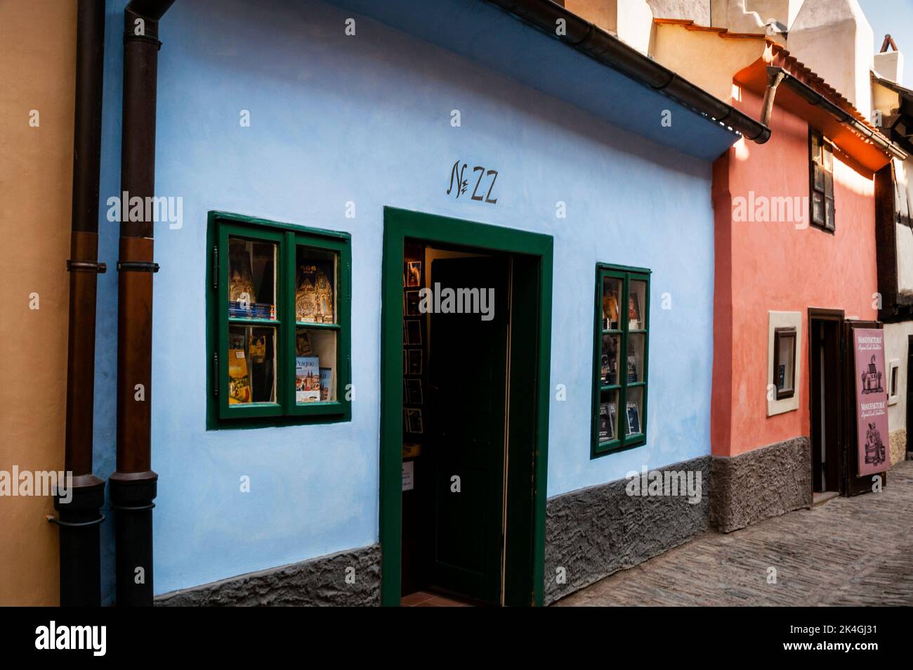 Number 22 Golden Lane inside Prague Castle was once home to writer ...