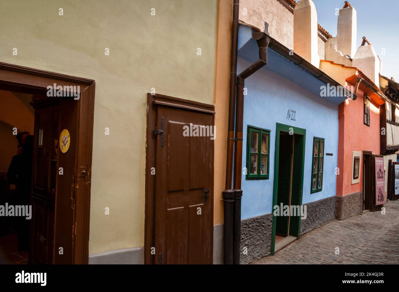 Number 22 Golden Lane inside Prague Castle was once home to writer ...